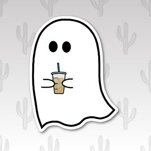 DOPASTICKER Cute Ghost, Iced Coffee, Fall, Basic Ghoul, Hallo.Ween ...