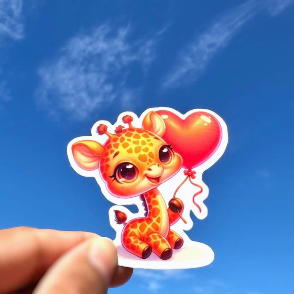 DOPASTICKER Cute Giraffe Sticker, Cute Giraffe Love Day Stickers, Love ...