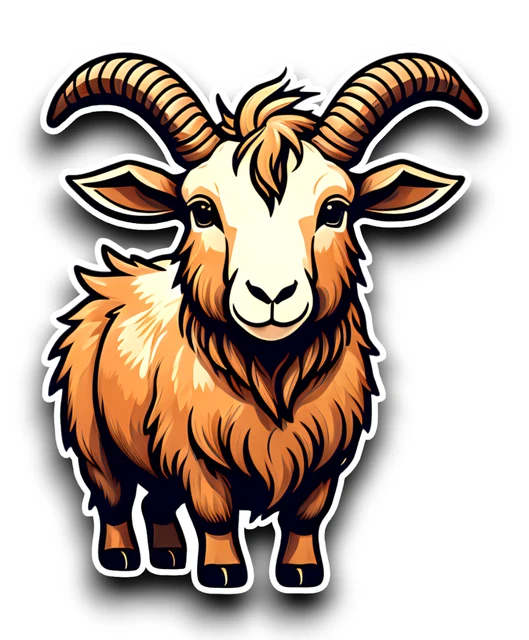 DOPASTICKER Cute Goat Farm Animal Sticker For Car Van Window Laptop ...