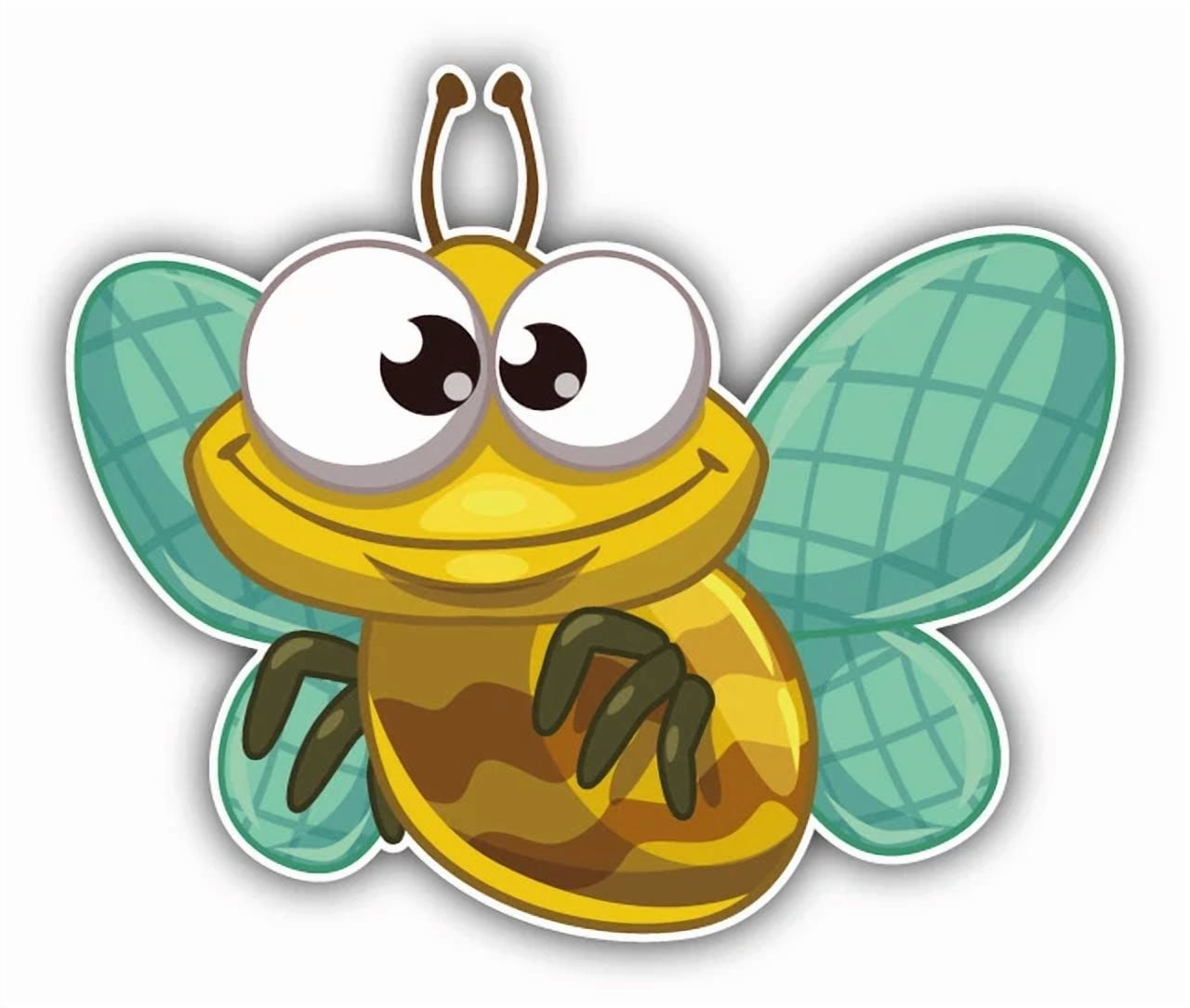 DOPASTICKER Cute Goggle Eyed Bee Cartoon Sticker Decal Phone Decal ...