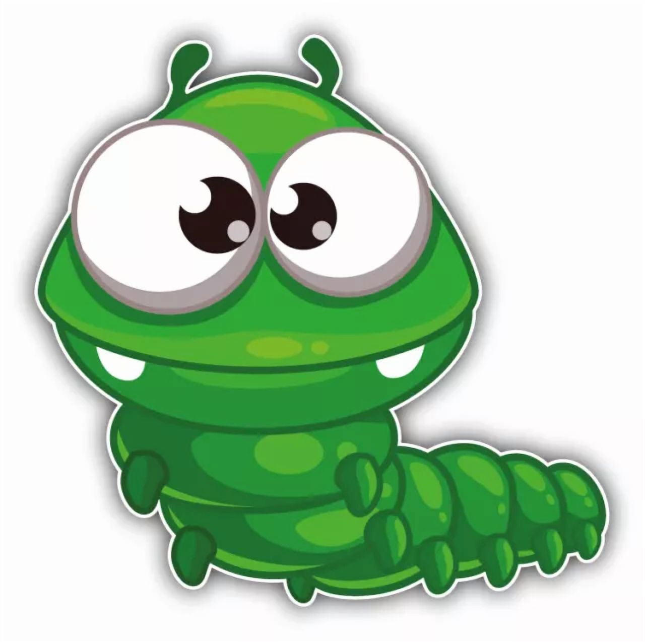 DOPASTICKER Cute Goggle Eyed Caterpillar Cartoon Sticker Decal Phone ...