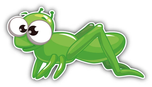 DOPASTICKER Cute Goggle Eyed Grasshopper Cartoon Sticker Decal Phone ...