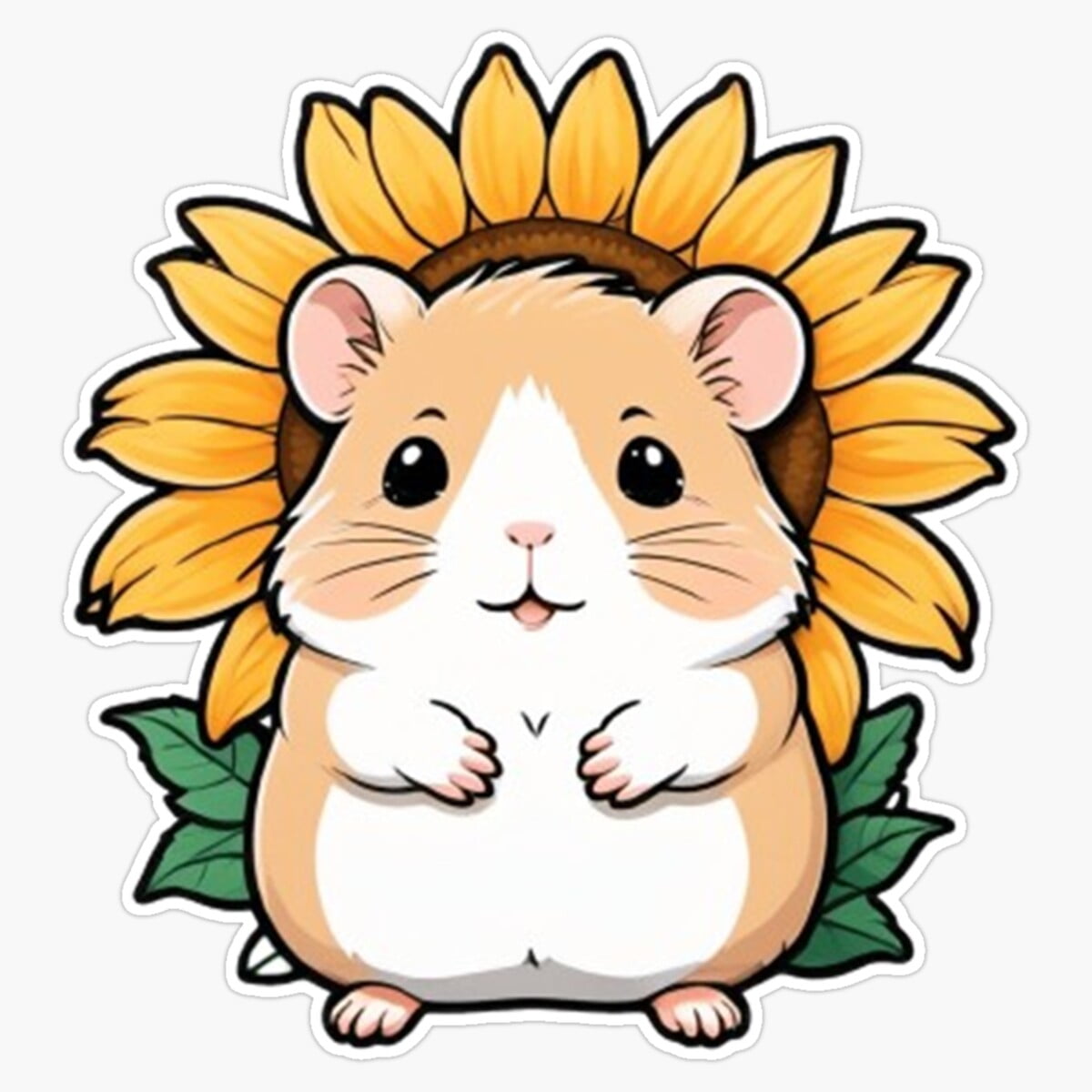 DOPASTICKER Cute Hammy Standing In Front Of Suower Sticker, Phone ...