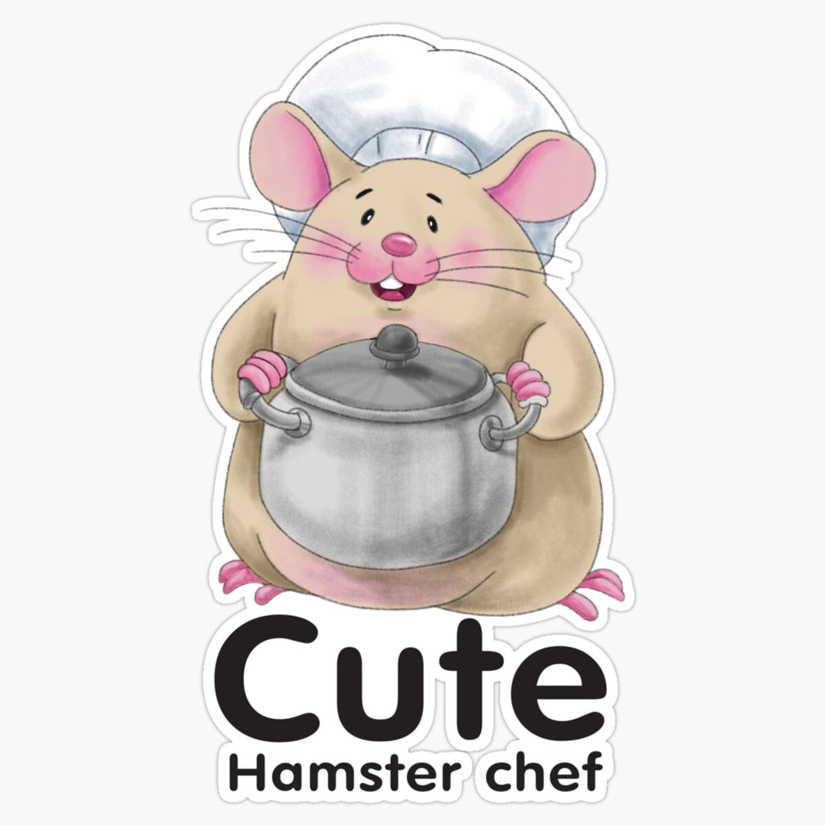 DOPASTICKER Cute Hamster Chef Sticker, Phone Sticker Car Stickers ...