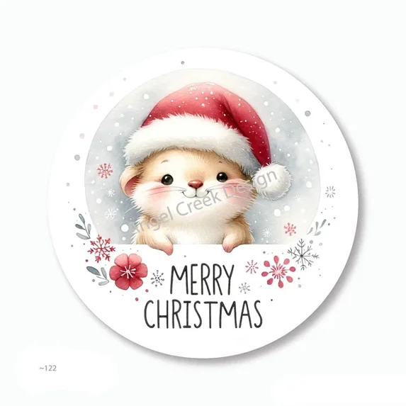 DOPASTICKER Cute Hamster Merry Chri.Stm.As Scrapbook Stickers Holiday ...