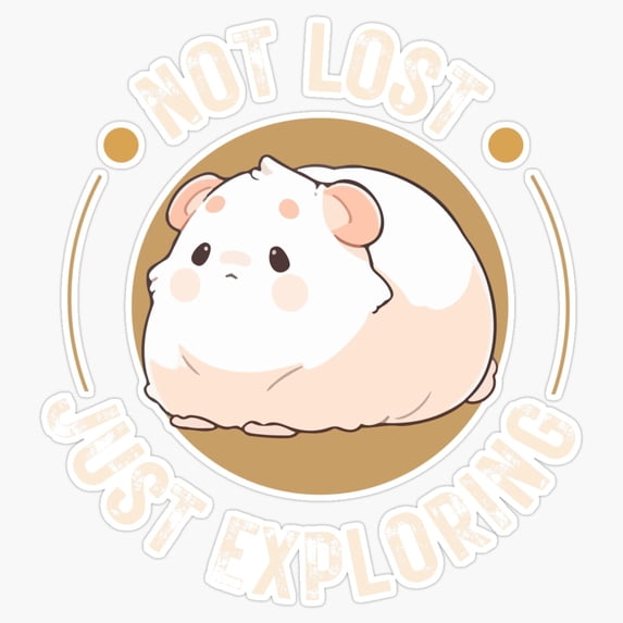 DOPASTICKER Cute Hamster Pet Not Lost Just Exploring Sticker, Phone ...