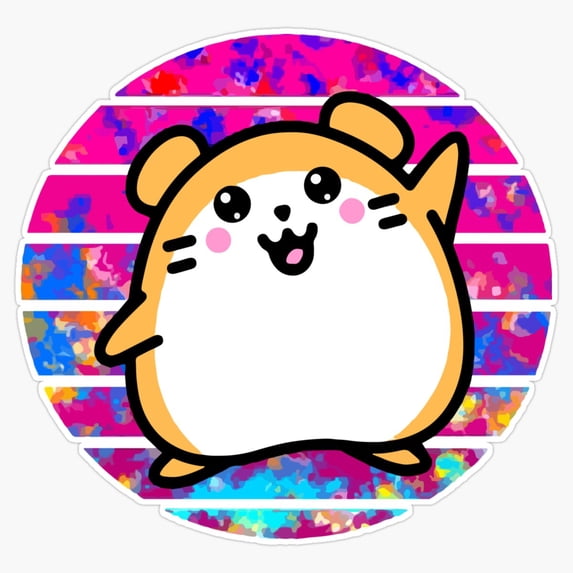 DOPASTICKER Cute Hamster Say Hi Sticker, Phone Sticker Water Bottle ...
