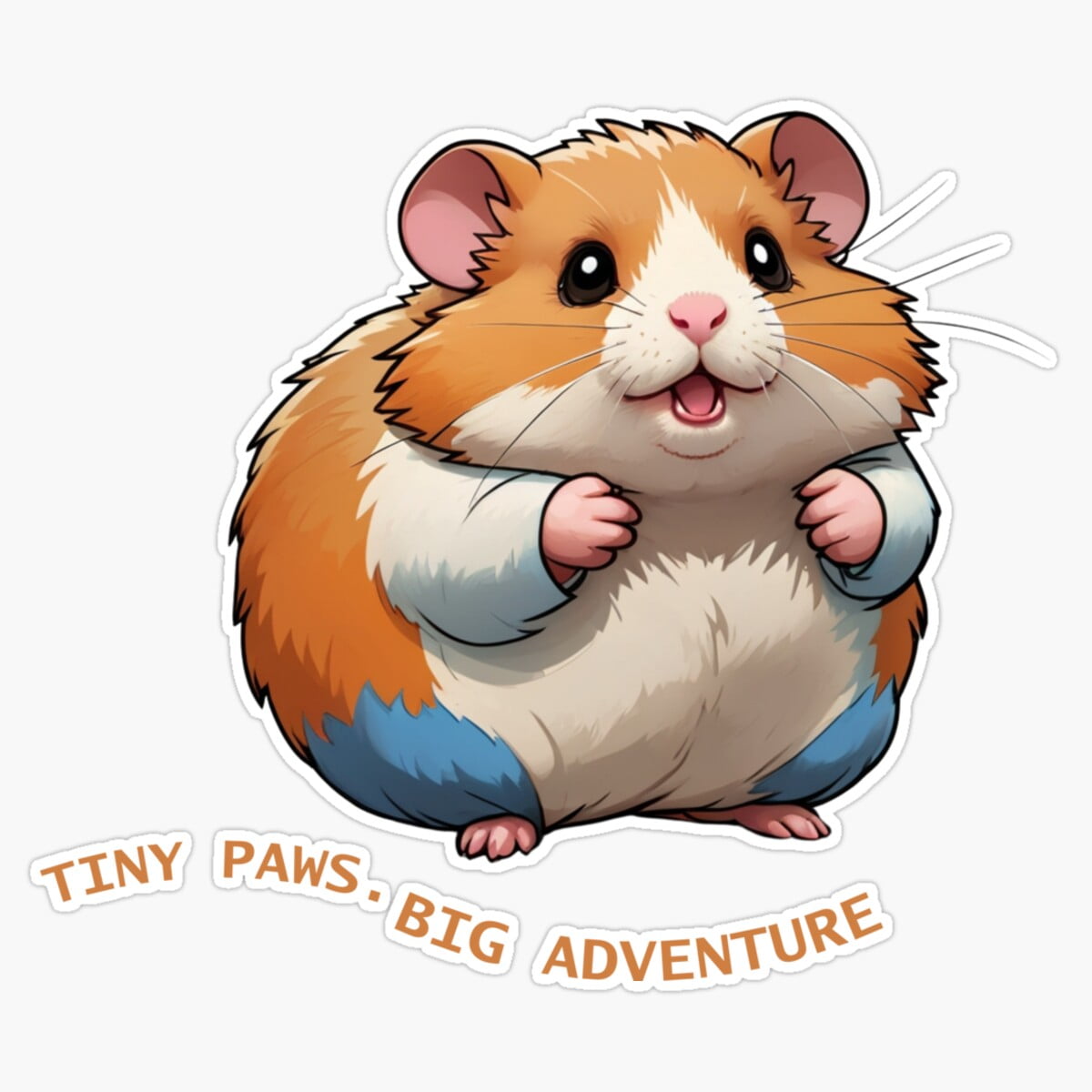 DOPASTICKER Cute Hamster With Tiny Paws Sticker, Phone Sticker Car ...