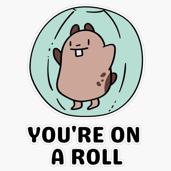 DOPASTICKER Cute Hamster, You'Re On A Roll Sticker, Phone Sticker Car ...