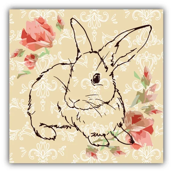 DOPASTICKER Cute Hare Sketch Sticker Decal Phone Decal Water Bottle ...