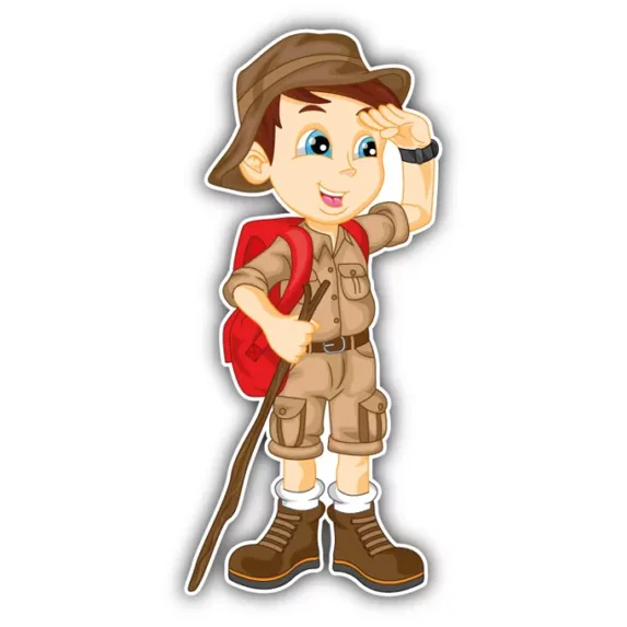 DOPASTICKER Cute Hiker Boy Car Sticker Phone Decal Water Bottle ...