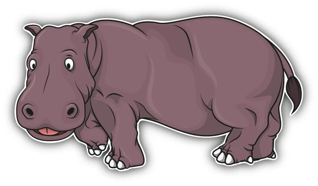 DOPASTICKER Cute Hippo Sticker Decal Phone Decal Water Bottle Stickers ...