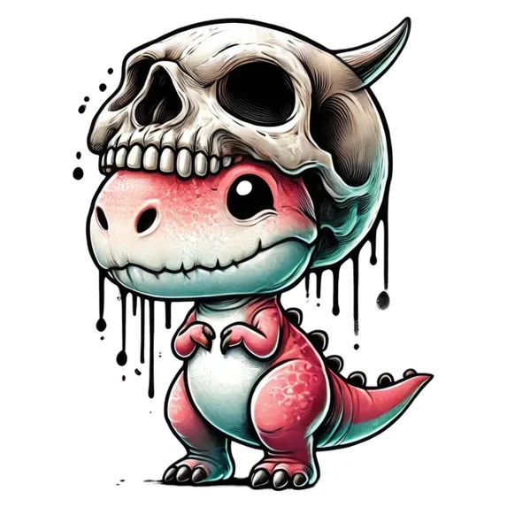 DOPASTICKER Cute Horror Dinosaur Car Sticker Motif Phone Sticker, Latop ...