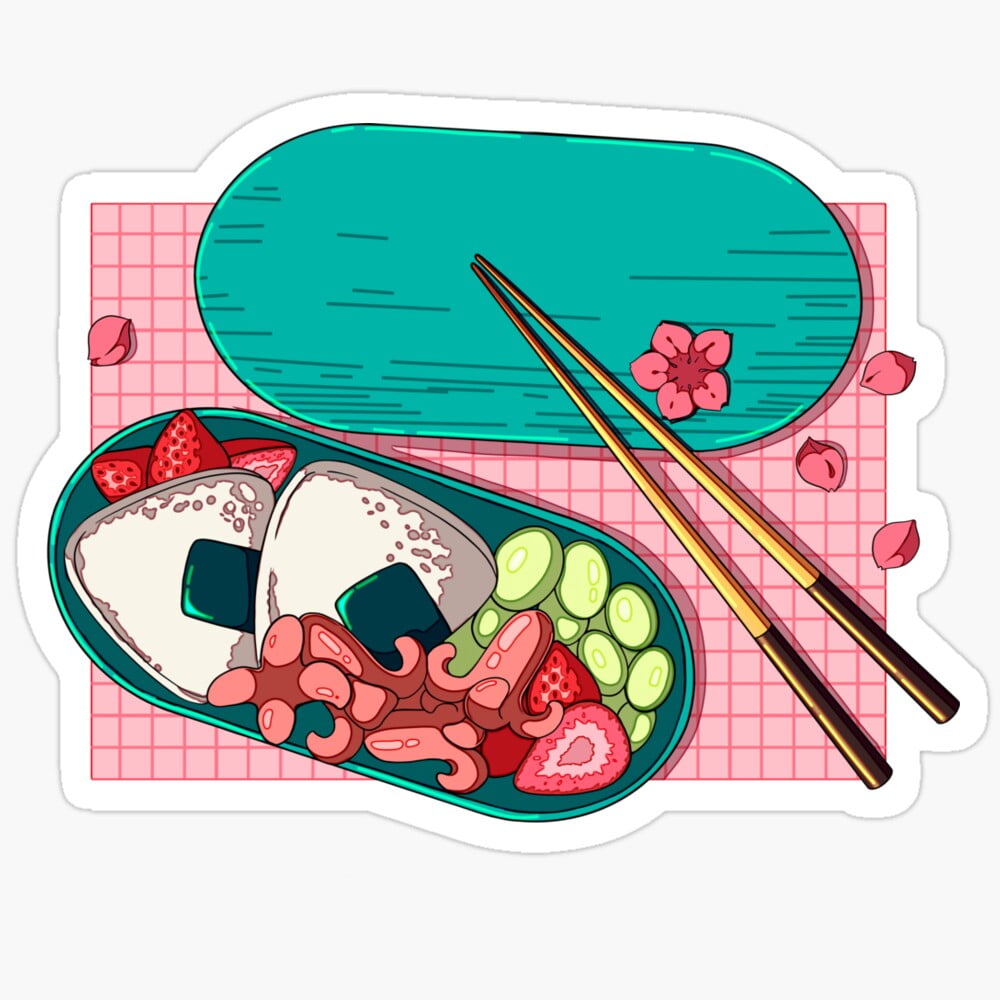 DOPASTICKER Cute Japanese Bento Glossy Sticker Phone Decal Water Bottle ...