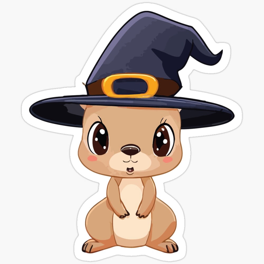 DOPASTICKER Cute Kangaroo Hallo.Ween Chris.Tmas Animal Witc.H Hat ...