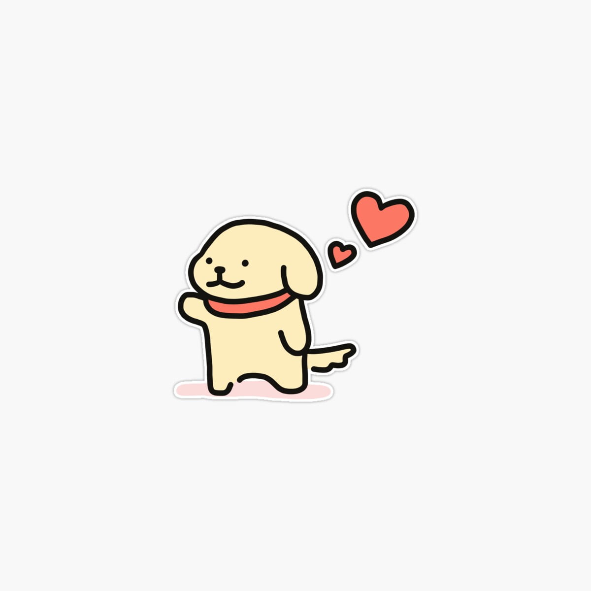 DOPASTICKER Cute Line Puppies Couple - Maltese & Golden Retriever - I ...