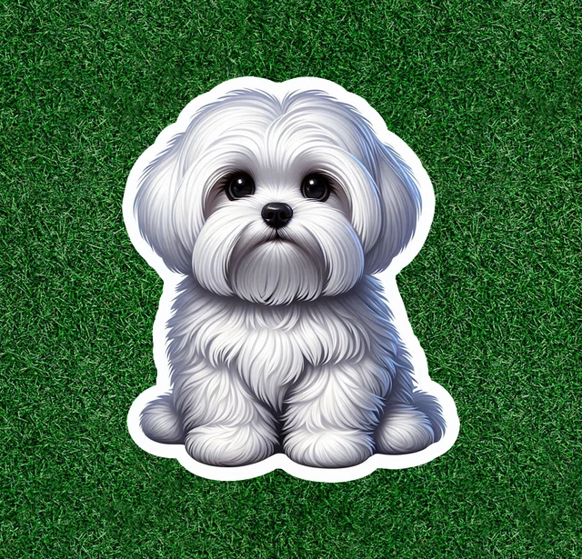 DOPASTICKER Cute Maltese Dog Sticker Decal Phone Decal Water Bottle ...