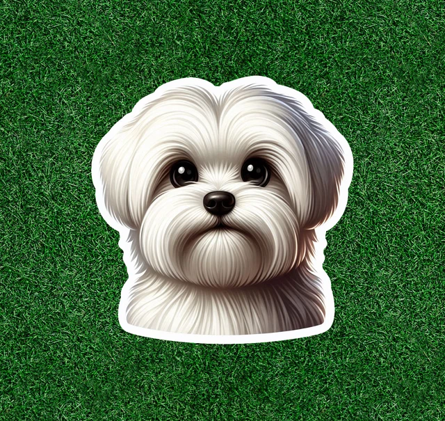 DOPASTICKER Cute Maltese Dog Sticker Decal Phone Decal Water Bottle ...