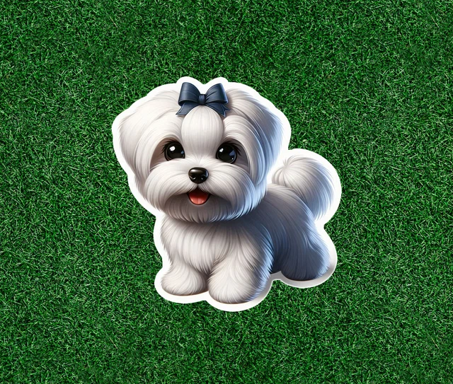 DOPASTICKER Cute Maltese Dog Sticker Decal Phone Decal Water Bottle ...