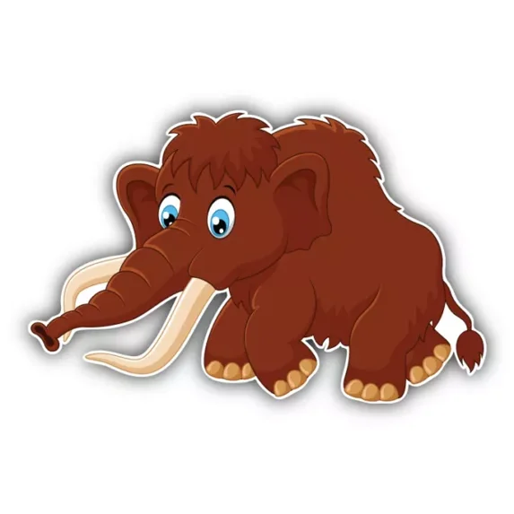 DOPASTICKER Cute Mammoth Cartoon Sticker Decal Phone Decal Water Bottle ...