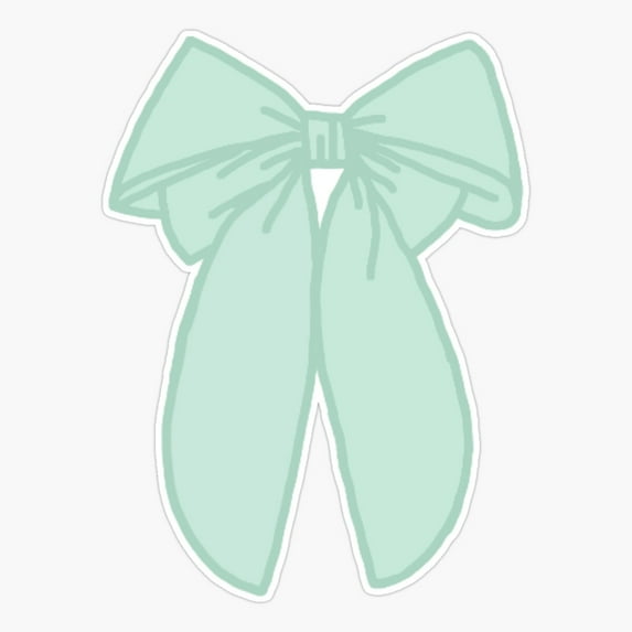 DOPASTICKER Cute Mini Coquette Mint Green Bow Art Sticker, Phone ...