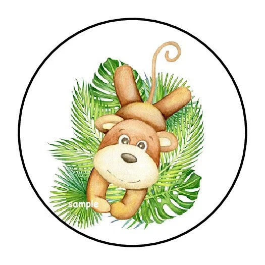 DOPASTICKER Cute Monkey Stickers Jungle Safari Birthday Phone Decal ...