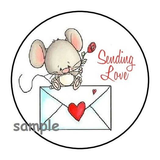 DOPASTICKER Cute Mouse Sending Love Stickers Gifts Phone Decal Water ...