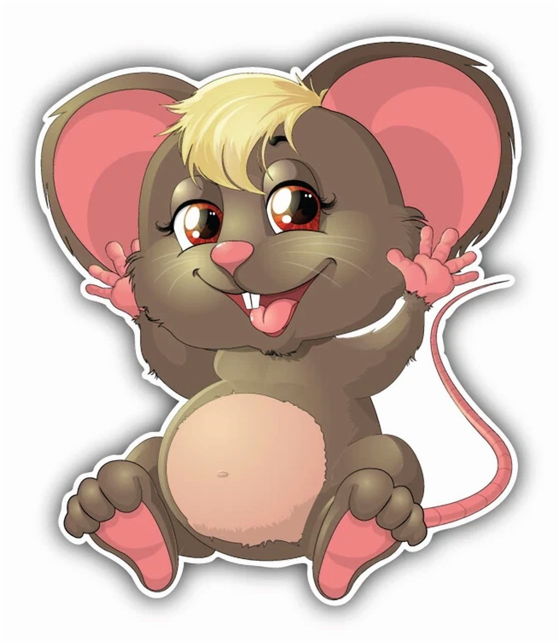 DOPASTICKER Cute Mouse Sticker Decal Phone Decal Water Bottle Stickers ...