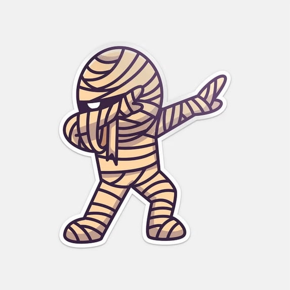 DOPASTICKER Cute Mummy Dabbing Cartoon Sticker Decal Phone Decal Water ...