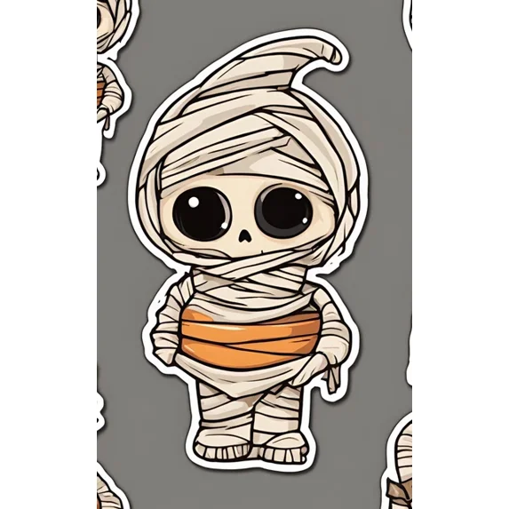 DOPASTICKER Cute Mummy Sticker Phone Decal Water Bottle Stickers, Cars ...