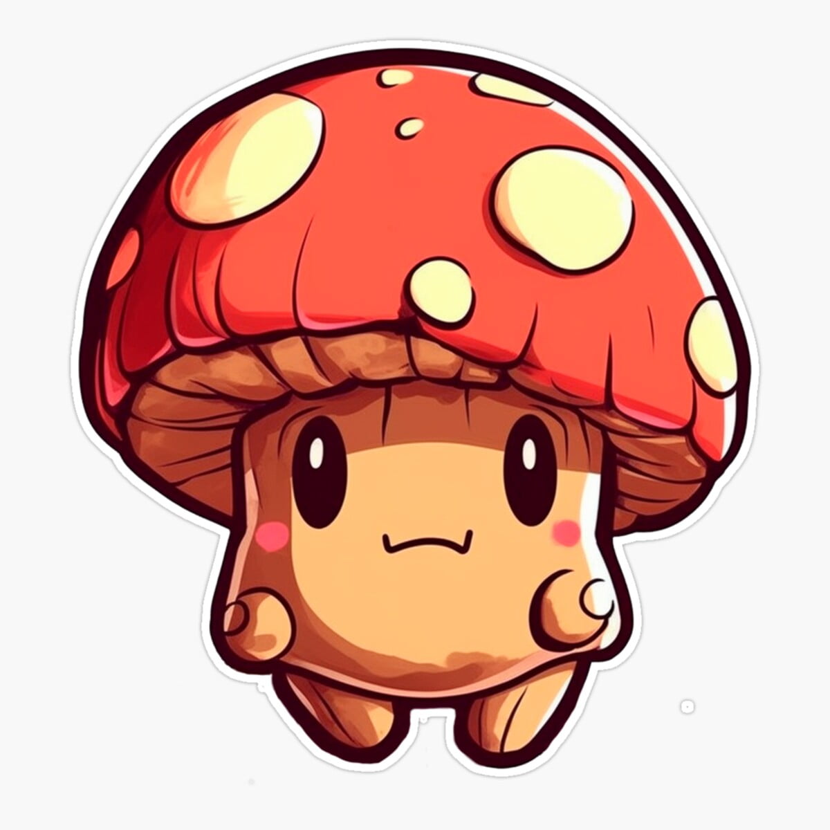 DOPASTICKER Cute Mushroom Fly Agaric Color Print Sticker, Phone Sticker ...