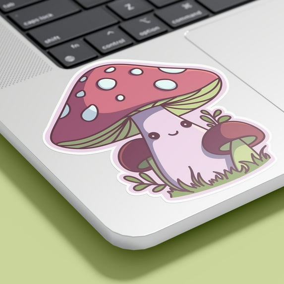 DOPASTICKER Cute Mushroom Sticker, Kawaii Mushroom Decal, Cottagecore ...