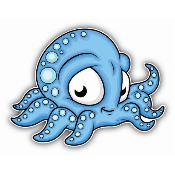 DOPASTICKER Cute Octopus Cartoon Car Sticker Phone Water Bottle ...