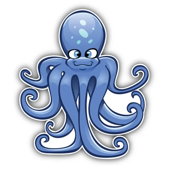 DOPASTICKER Cute Octopus Cartoon Sticker Decal Phone Decal Water Bottle ...
