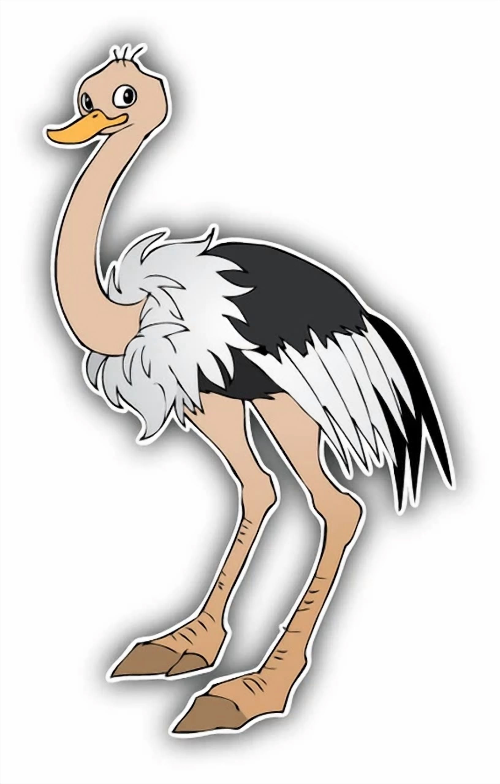 DOPASTICKER Cute Ostrich Cartoon Car Sticker Phone Water Bottle ...