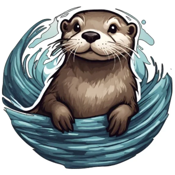 DOPASTICKER Cute Otter Sticker Phone Decal Water Bottle Stickers, Cars ...