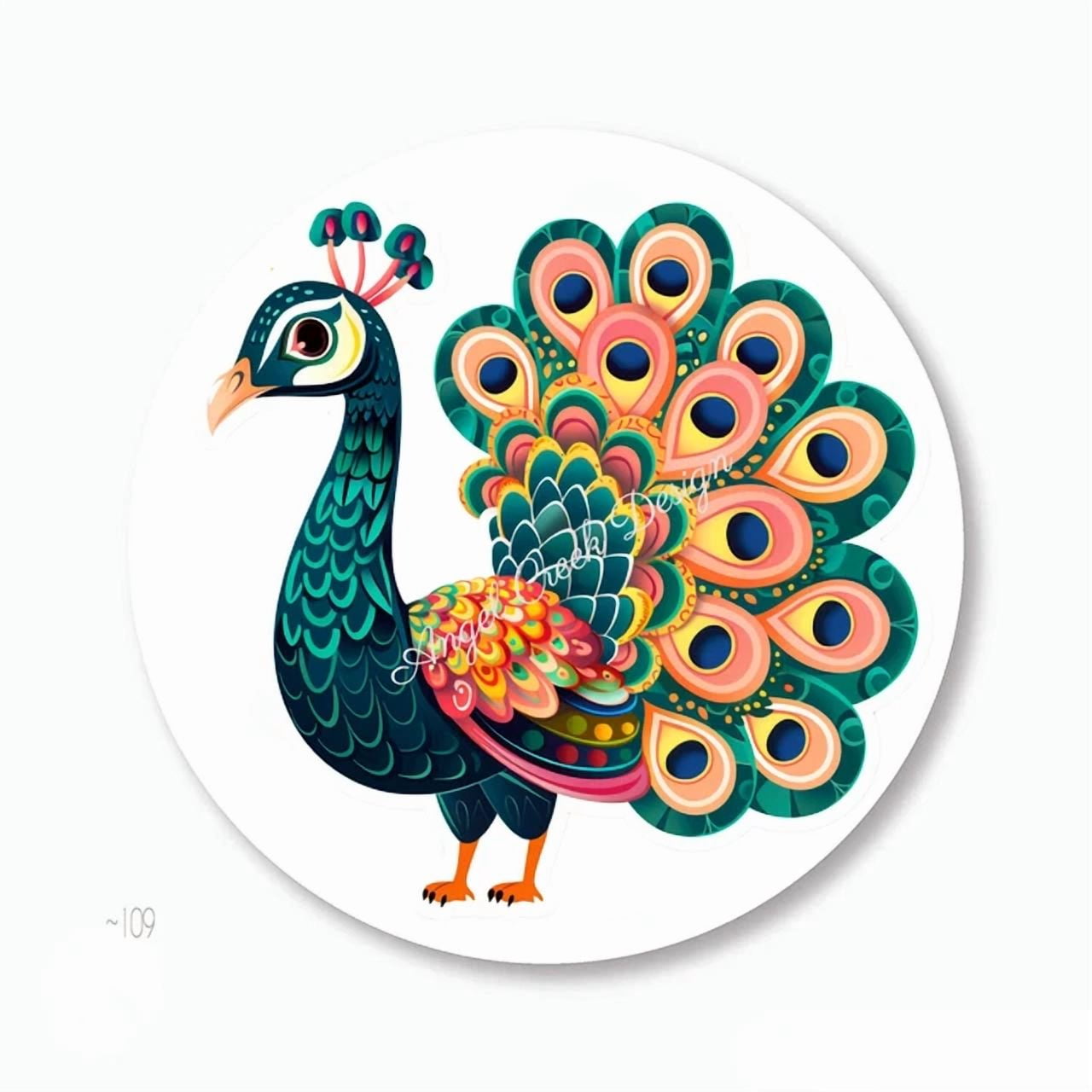 DOPASTICKER Cute Peacock Scrapbook Stickers Peacock Phone Decal Water ...