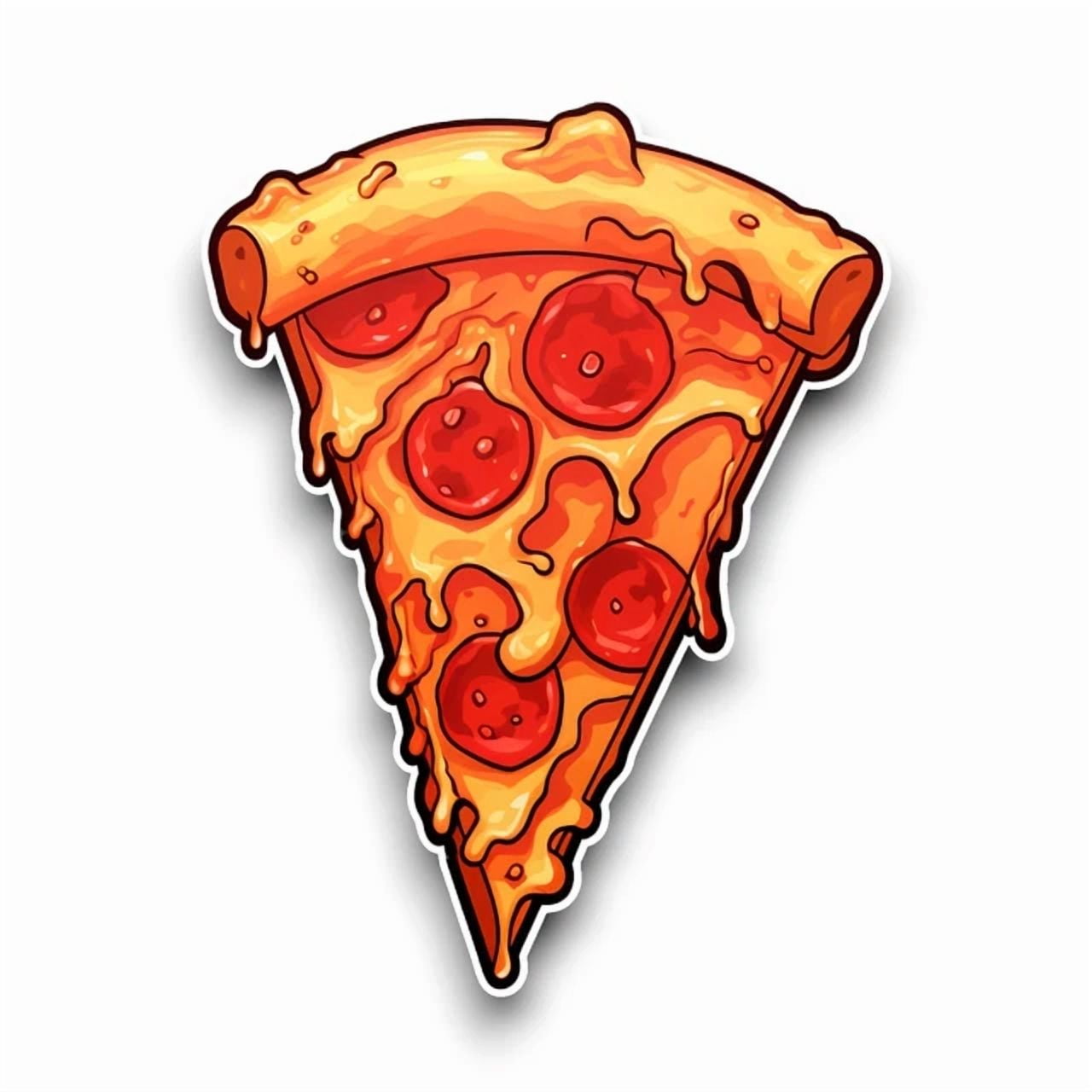 DOPASTICKER Cute Pepperoni Pizza Slice Sticker Decal Car Laptop ...