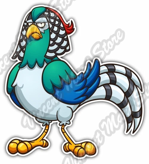 DOPASTICKER Cute Pheasant Bird Cartoon Gift Idea Car Sticker Decal ...