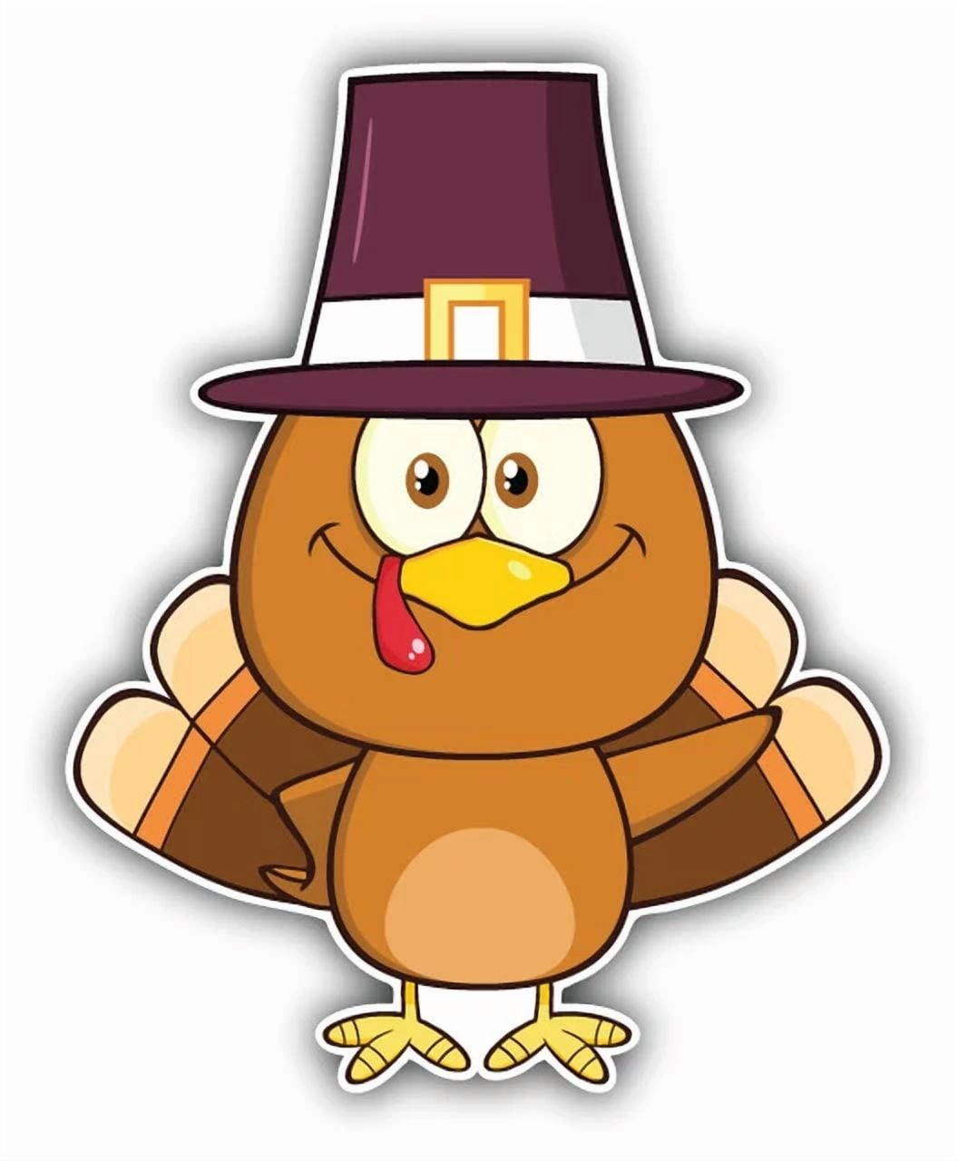 DOPASTICKER Cute Pilgrim Turkey Bird Cartoon Animal Sticker Decal Phone ...