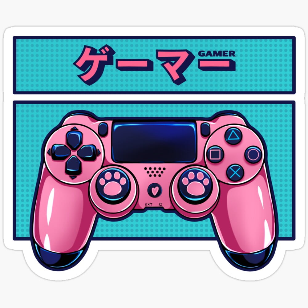 DOPASTICKER The Cute Pink Controller With Cat Paws For The Gamer Girls ...