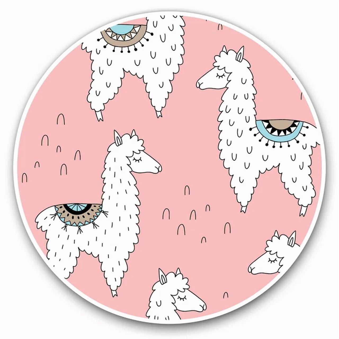 DOPASTICKER Cute Pink Llama Alpaca Animals Cool Gift Decorative Laptop ...