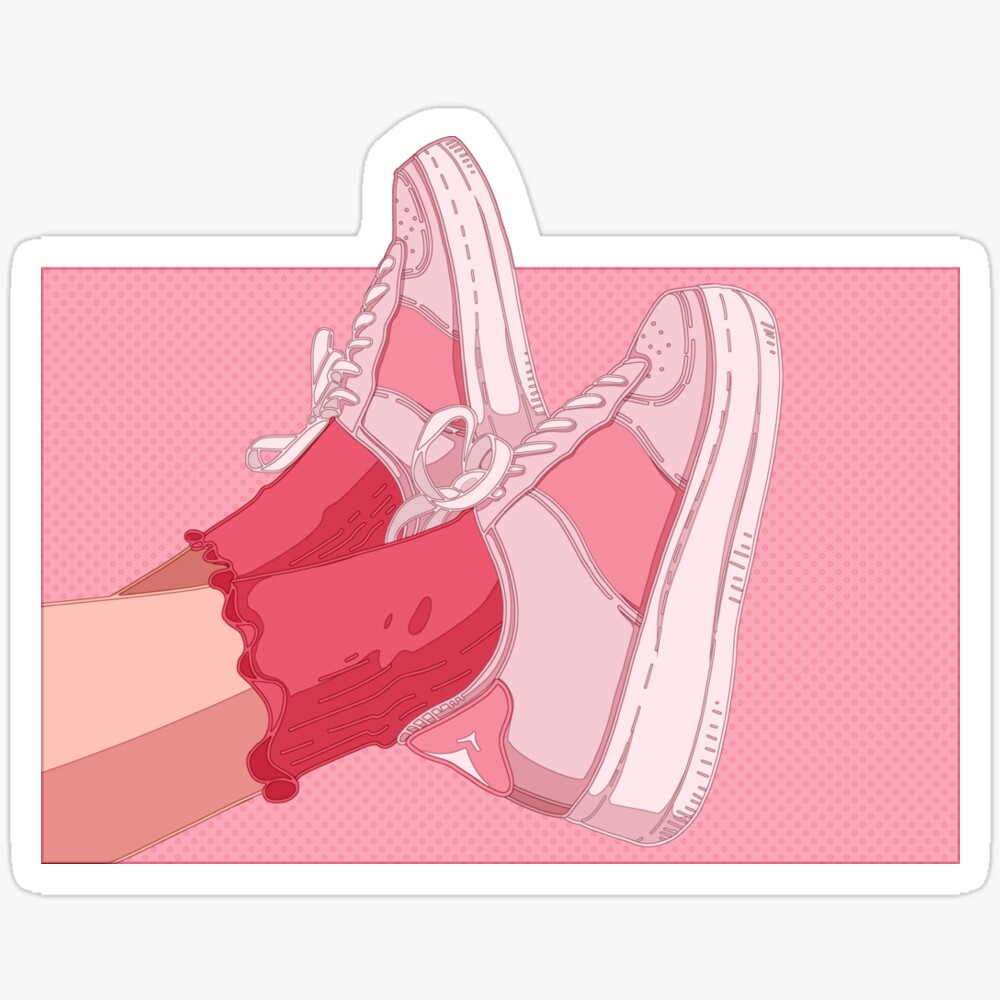 DOPASTICKER Cute Pink Sneakers Sticker Phone Decal Water Bottle ...