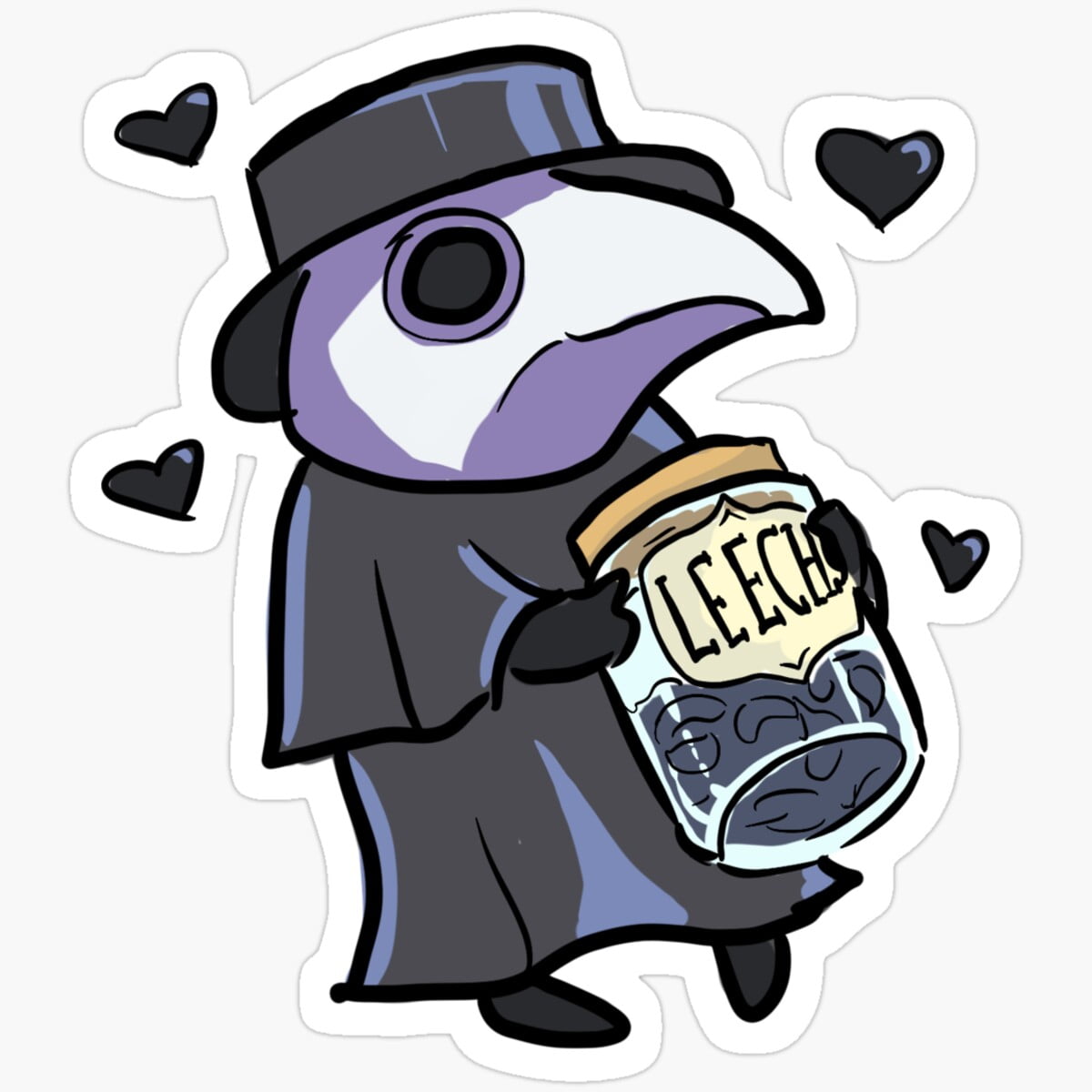 DOPASTICKER Cute Plague Doc With Leech Jar Sticker. Gift You - Decorate ...