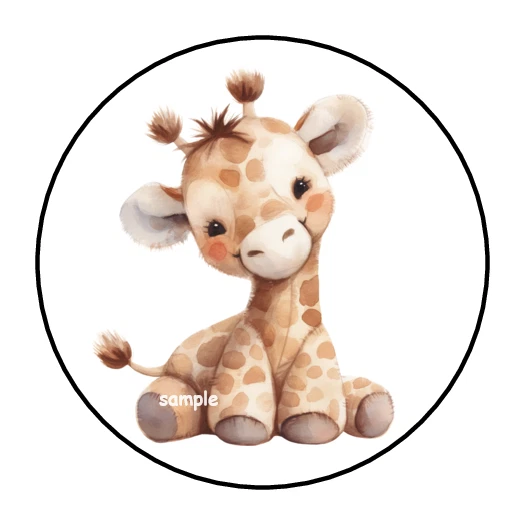 DOPASTICKER Cute Plush Giraffe Stickers Baby Shower Phone Decal Water ...