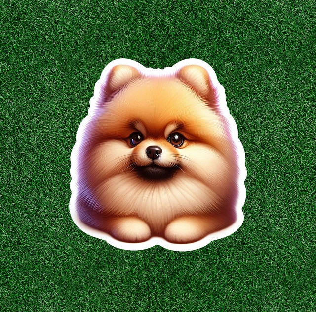 DOPASTICKER Cute Pomeranian Puppy Dog Sticker Decal Phone Decal Water ...