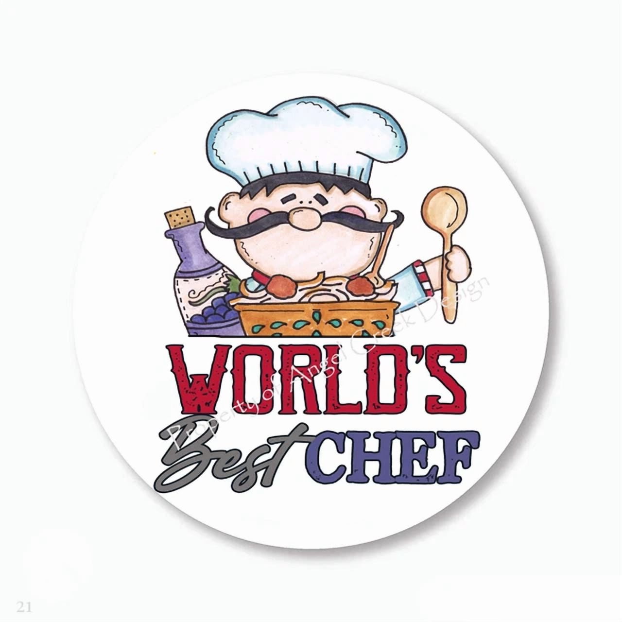 DOPASTICKER Cute Prim World'S Best Chef Cook Scrapbook Stickers Phone ...