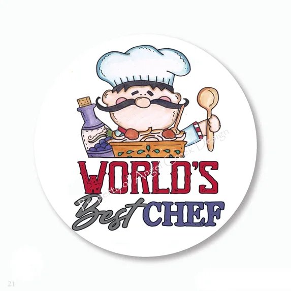 DOPASTICKER Cute Prim World'S Best Chef Cook Scrapbook Stickers Phone ...