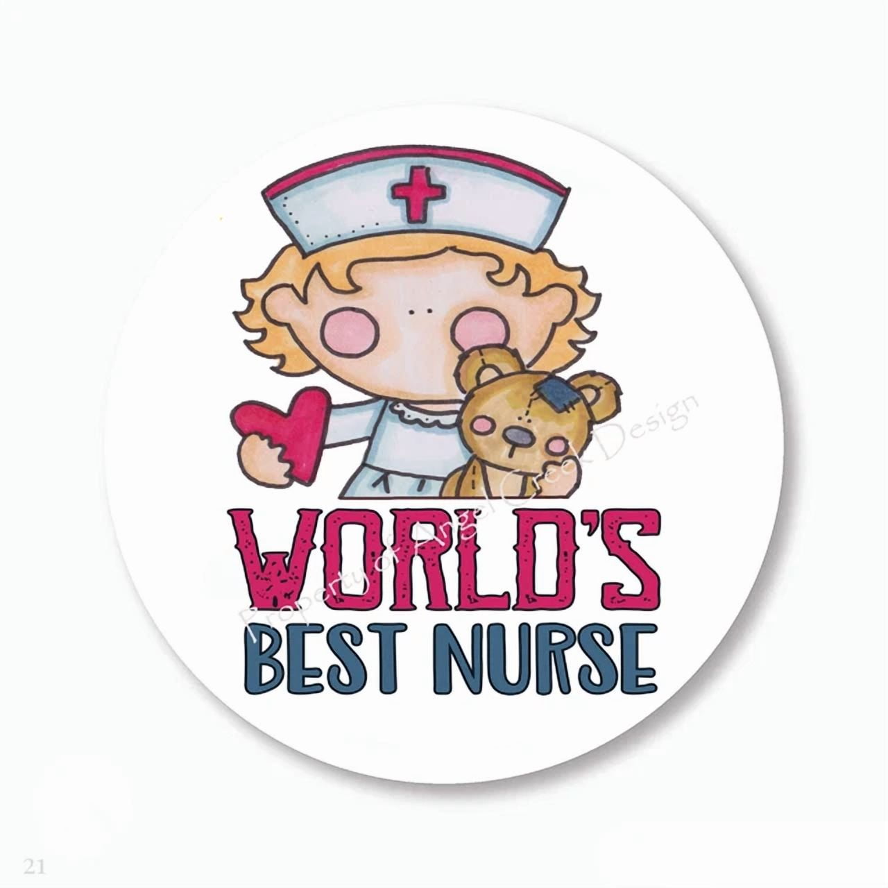 DOPASTICKER Cute Prim World'S Best Nurse Scrapbook Stickers Phone Decal ...