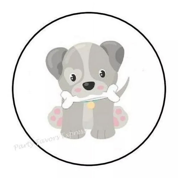 DOPASTICKER Cute Puppy Dog With Bone Decor Stickers For Bottles ...
